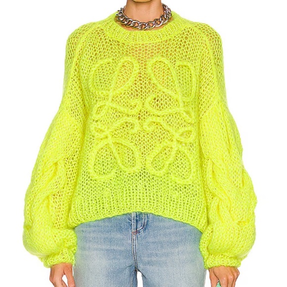 Loewe | Sweaters | Loewe Neon Yellow Knit Sweater | Poshmark